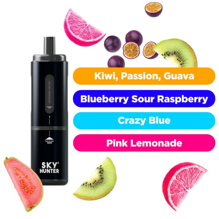 Sky Hunter 2600 Twist Slim Disposable Vapes (Box of 10) 5 Colours